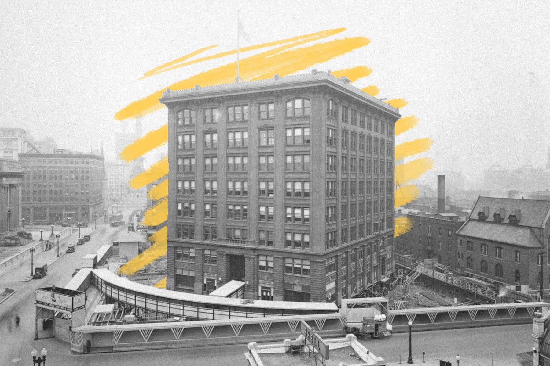 In the 1930s, a skyscraper was rotated 90 degrees while everyone kept ...